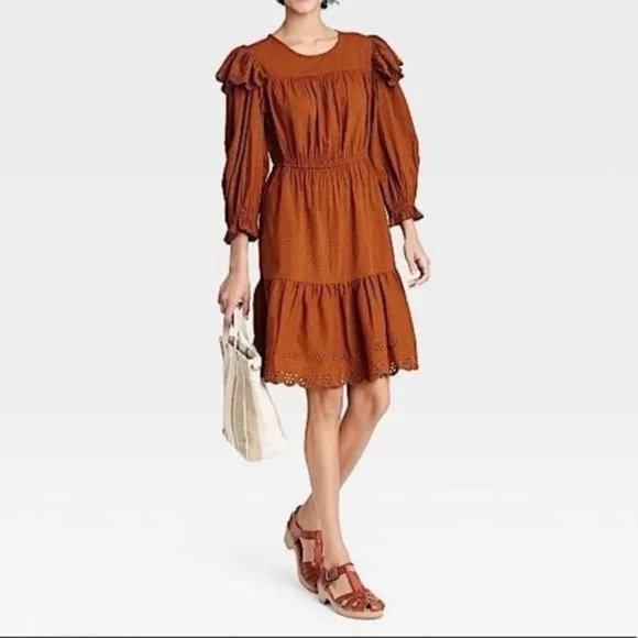 Universal Thread | Dresses | Universal Thread Eyelet Ruffle Dress Women ...